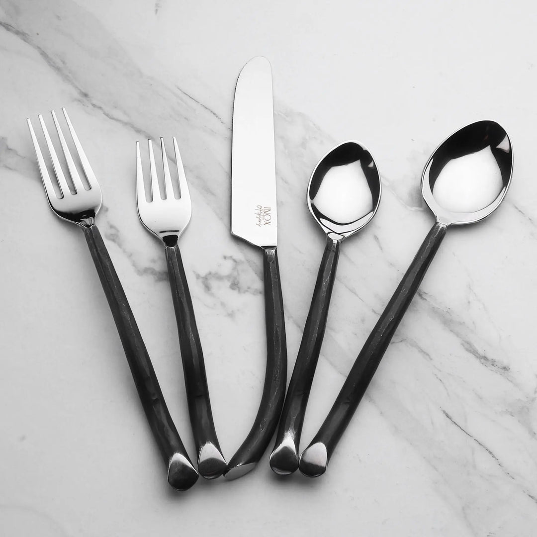 5 Pc. Set of Modern Twig Flatware | Inox Artisans - Buy Today