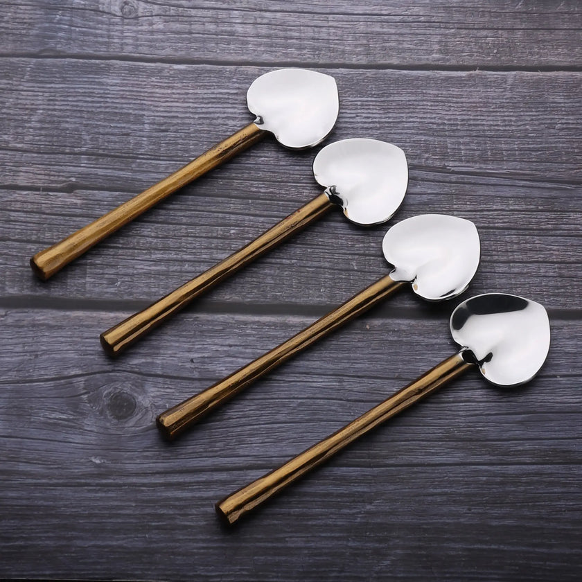 Stylish Decorative Spoons Set - Camellia Heart