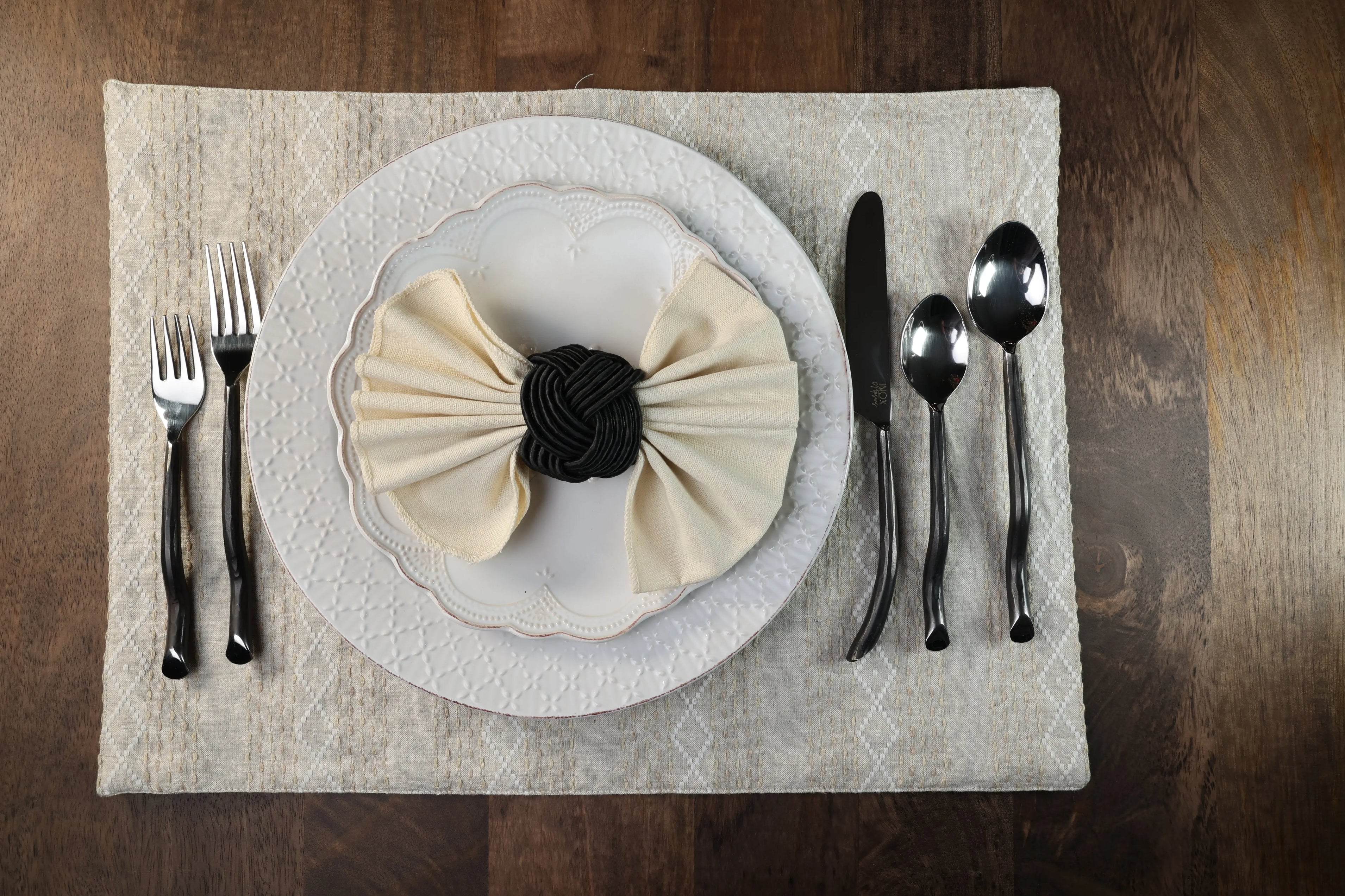 5 Pc. Set of Modern Twig Flatware | Inox Artisans - Buy Today