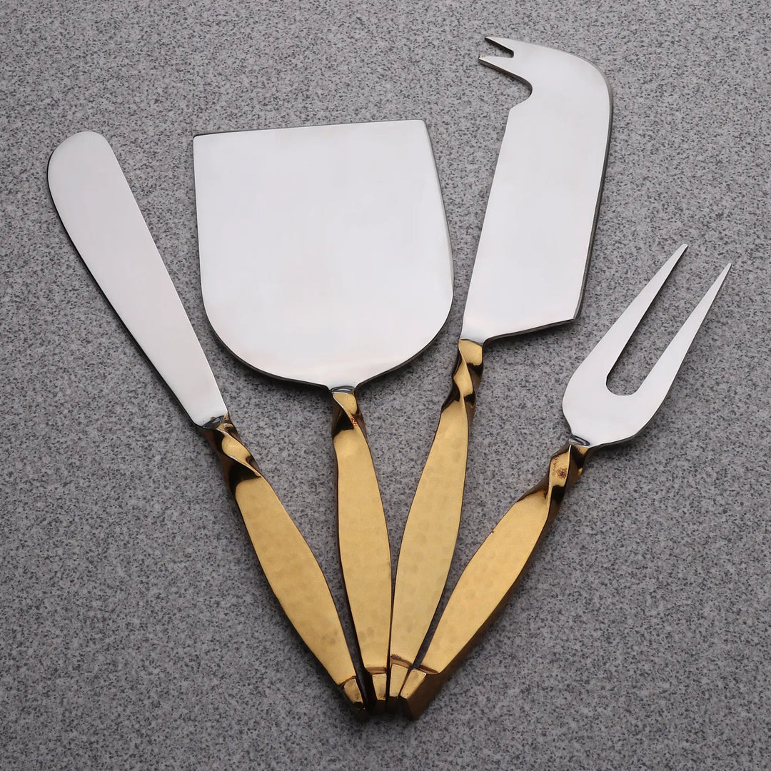 TWISTED URBAN GOLD CHEESE KNIFE 4 PC. SET - INOX Artisans
