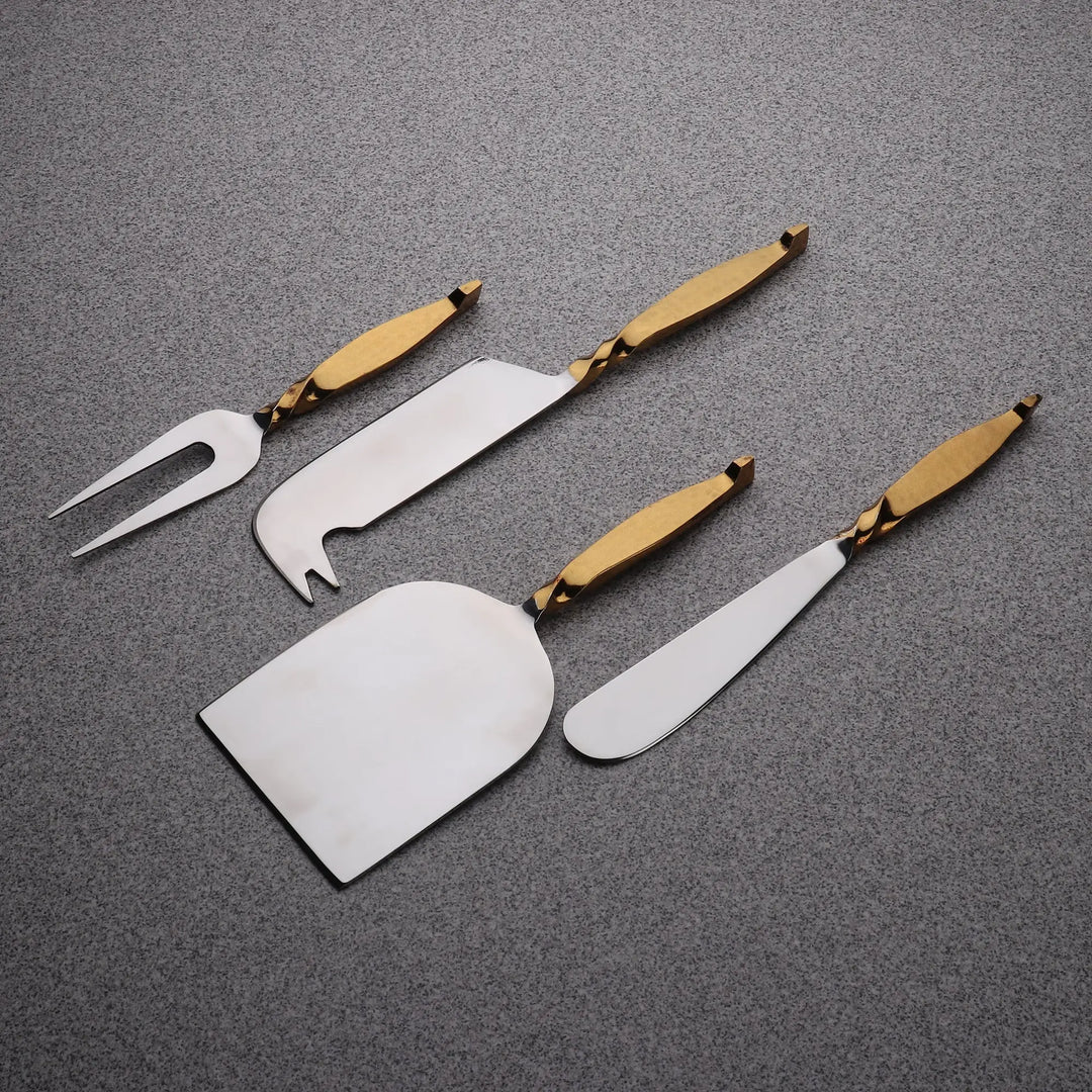 TWISTED URBAN GOLD CHEESE KNIFE 4 PC. SET - INOX Artisans