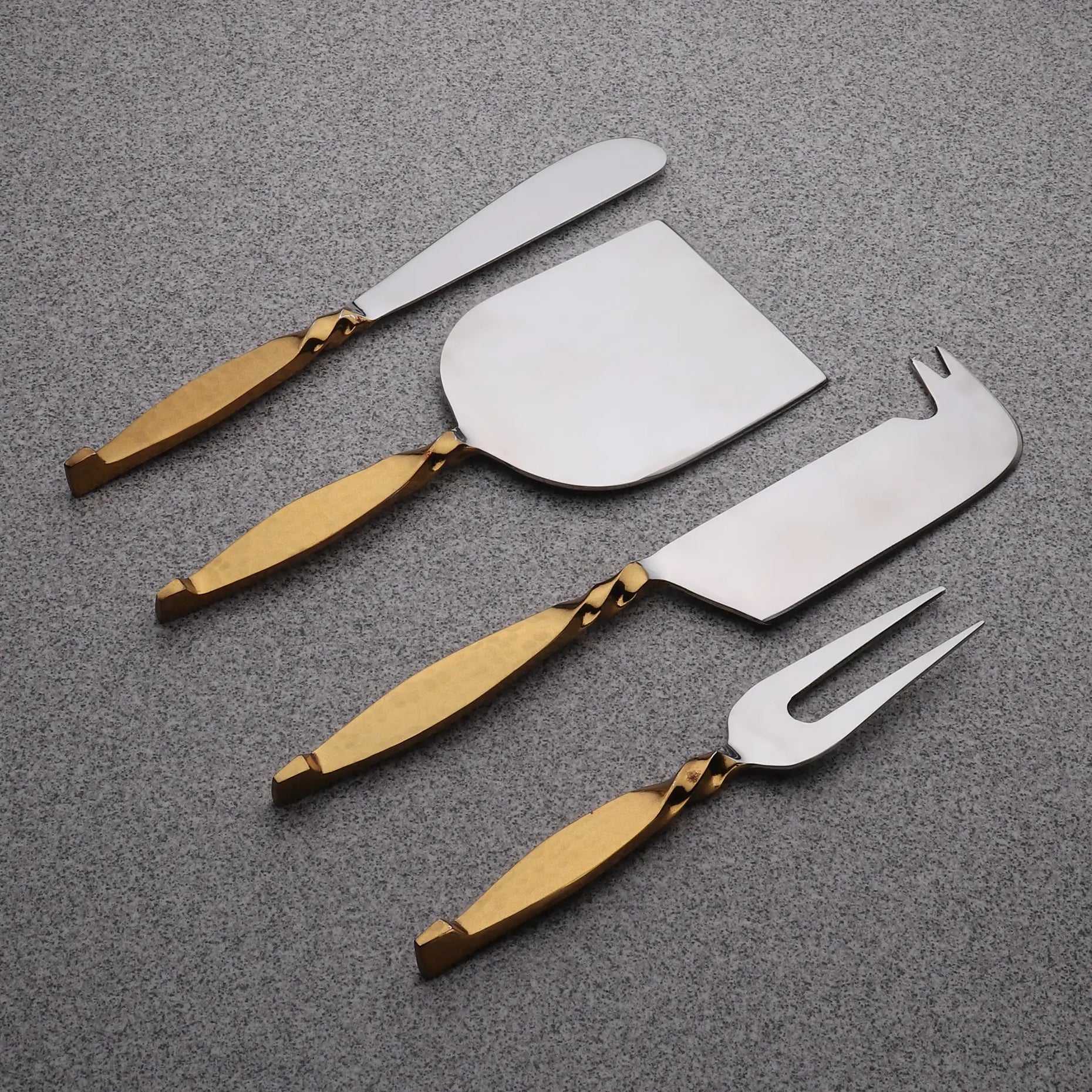 TWISTED URBAN GOLD CHEESE KNIFE 4 PC. SET - INOX Artisans