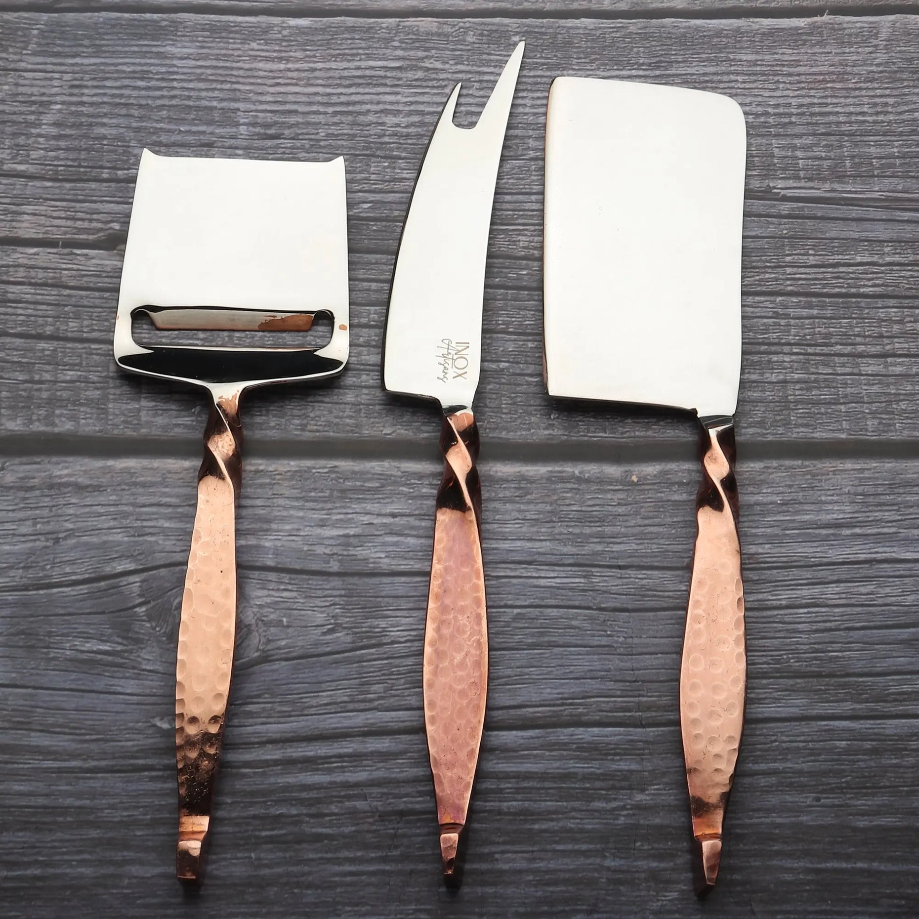 TWISTED URBAN CHEESE KNIFE 3 PC. SET - INOX Artisans