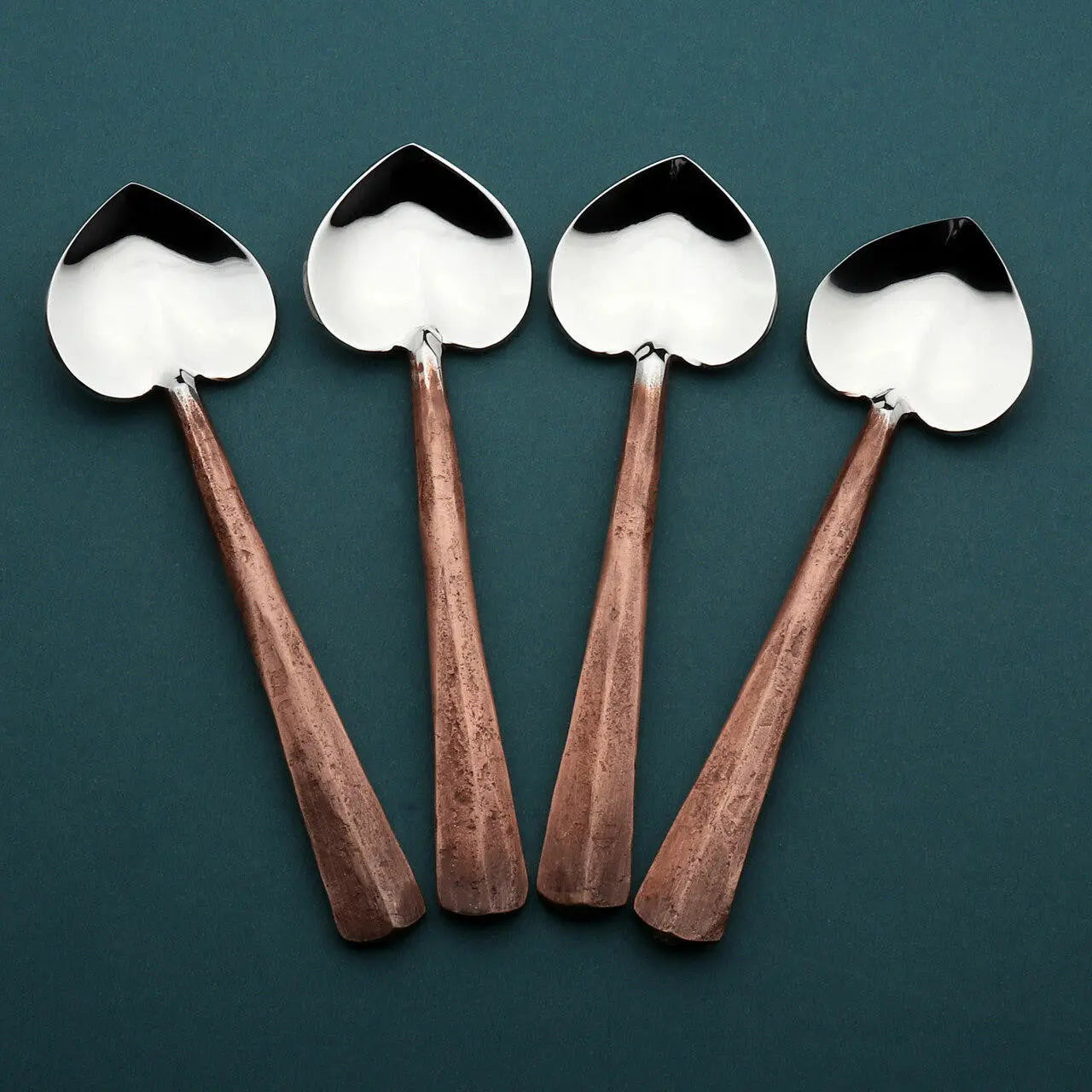 Copper Ridge Heart Table Spoon Set - 4 Pieces