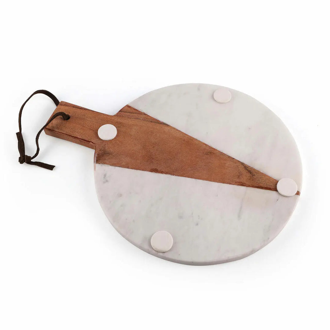 Cupid Marble Platter - Elegant Marble Wood Round Platter