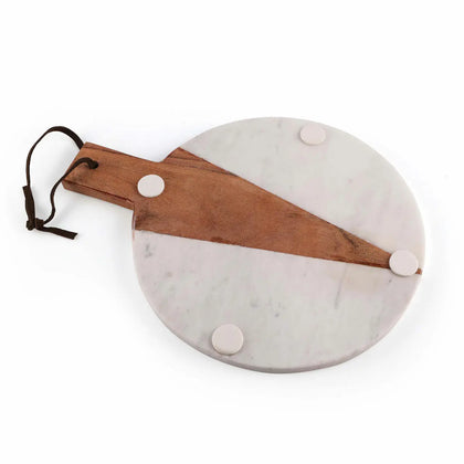 Cupid Marble Platter - Elegant Marble Wood Round Platter