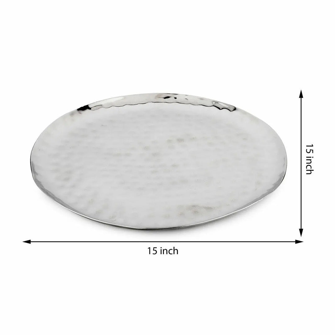 Full Polished Stainless Steel 14" Round Service Tray