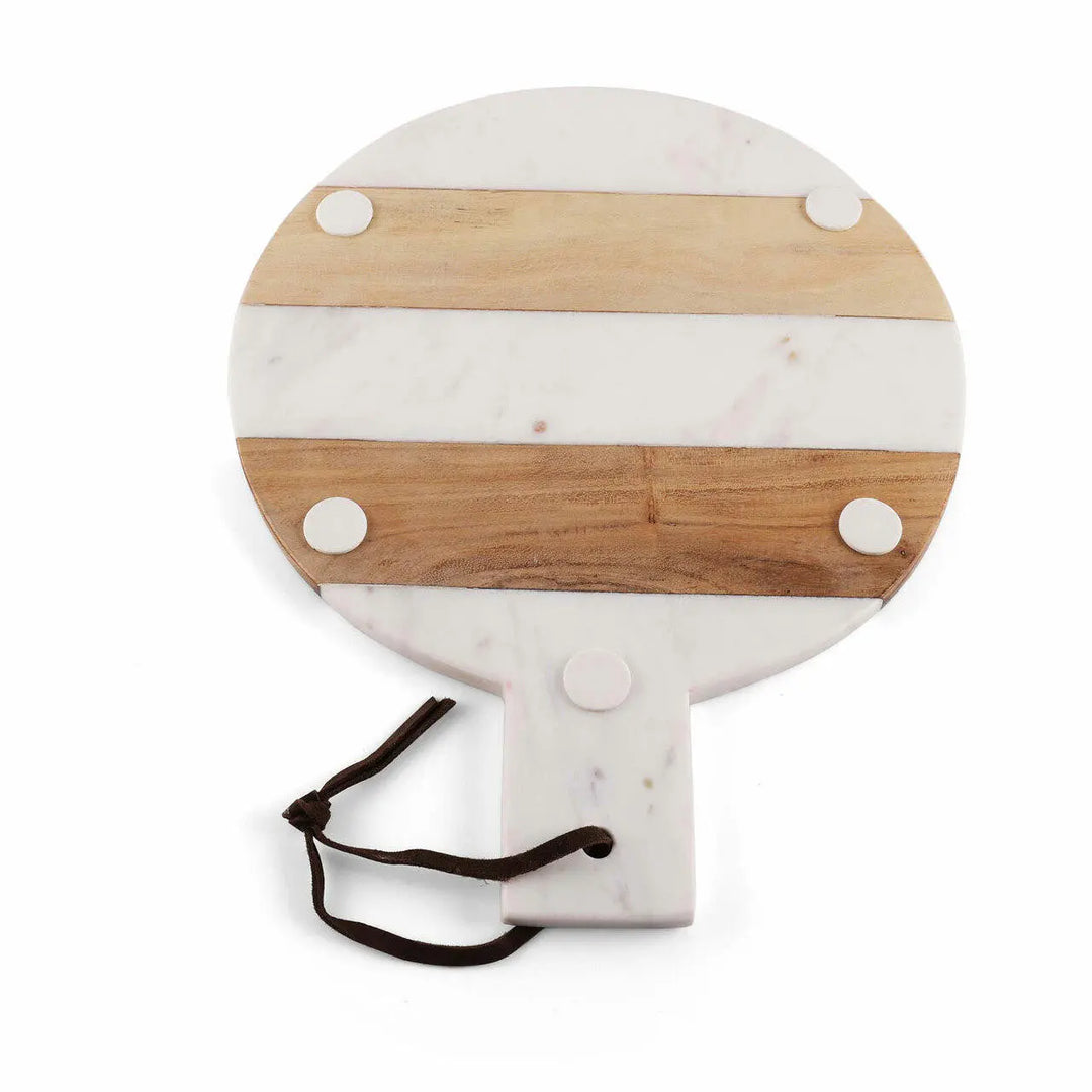 Entertaining Essentials: Mez Round Marble Wood Paddle Board