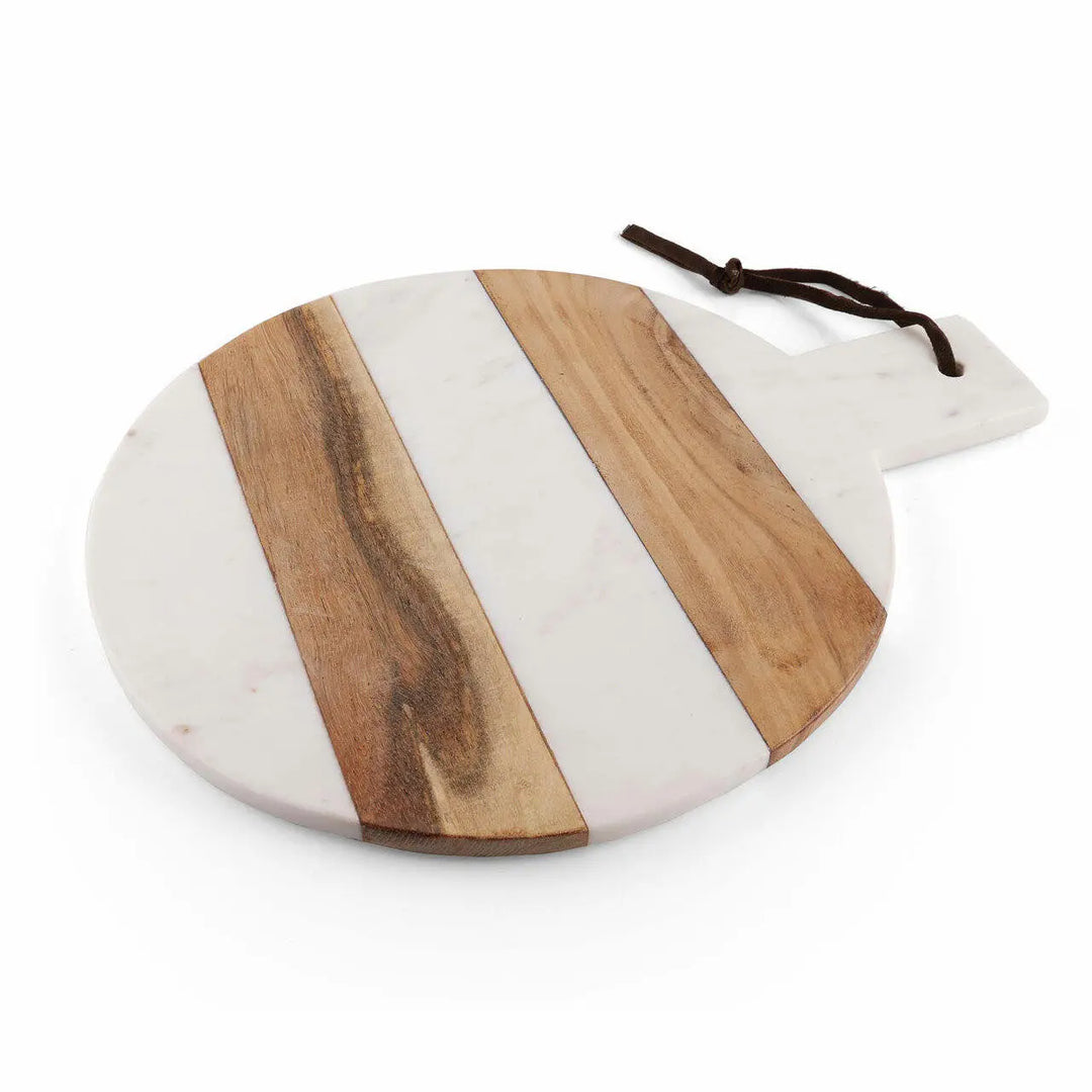 Entertaining Essentials: Mez Round Marble Wood Paddle Board