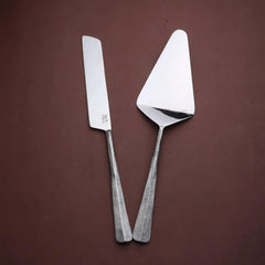 Ridge Cake Serving 2 Pc. Set | Inox Artisans