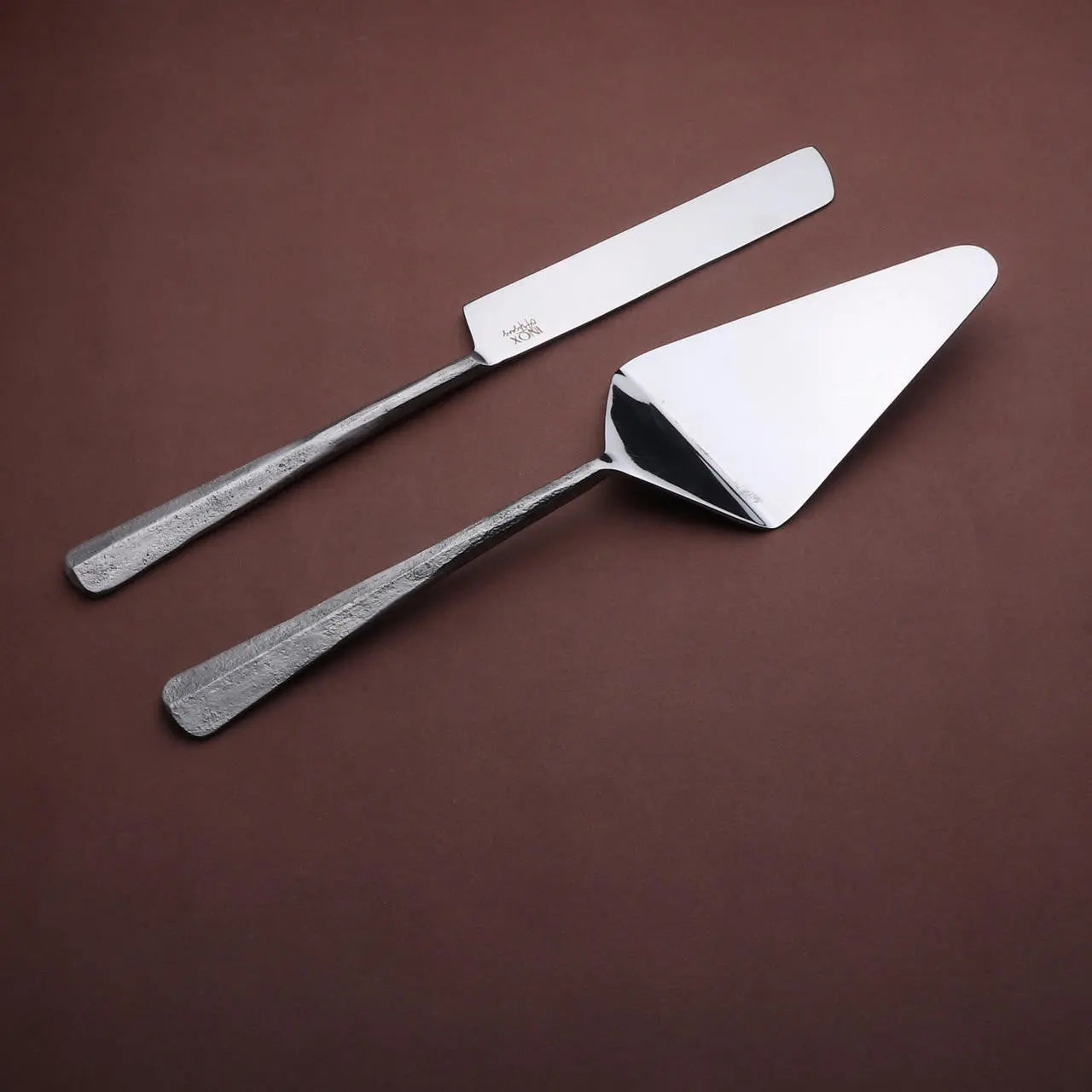 Ridge Cake Serving 2 Pc. Set | Inox Artisans