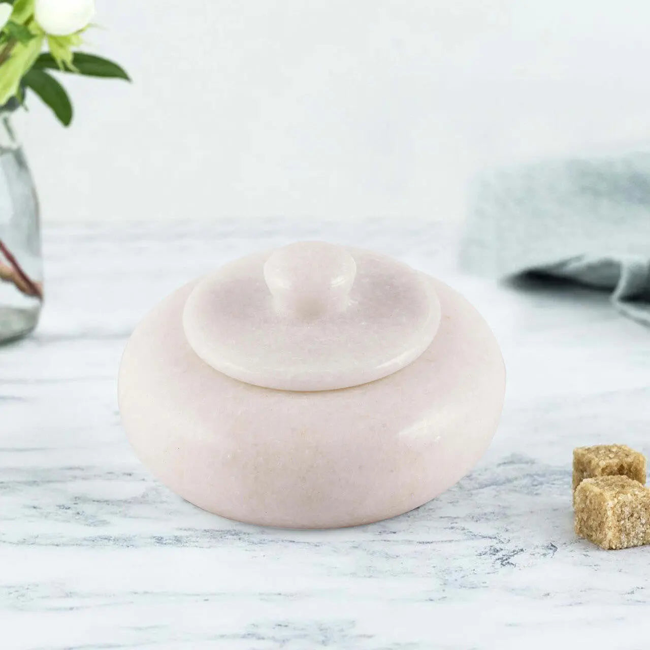 Salt Cellar with Lid - Elegant Marble Design | Shop Now!