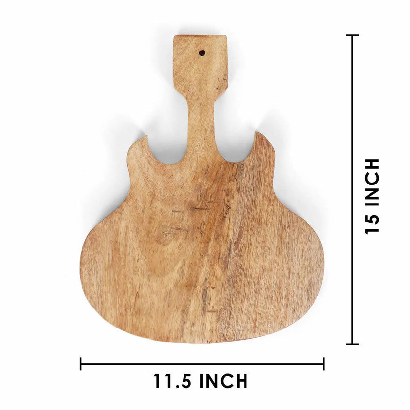 Wood Charcuterie Board - Strings Guitar Design, Mango Wood