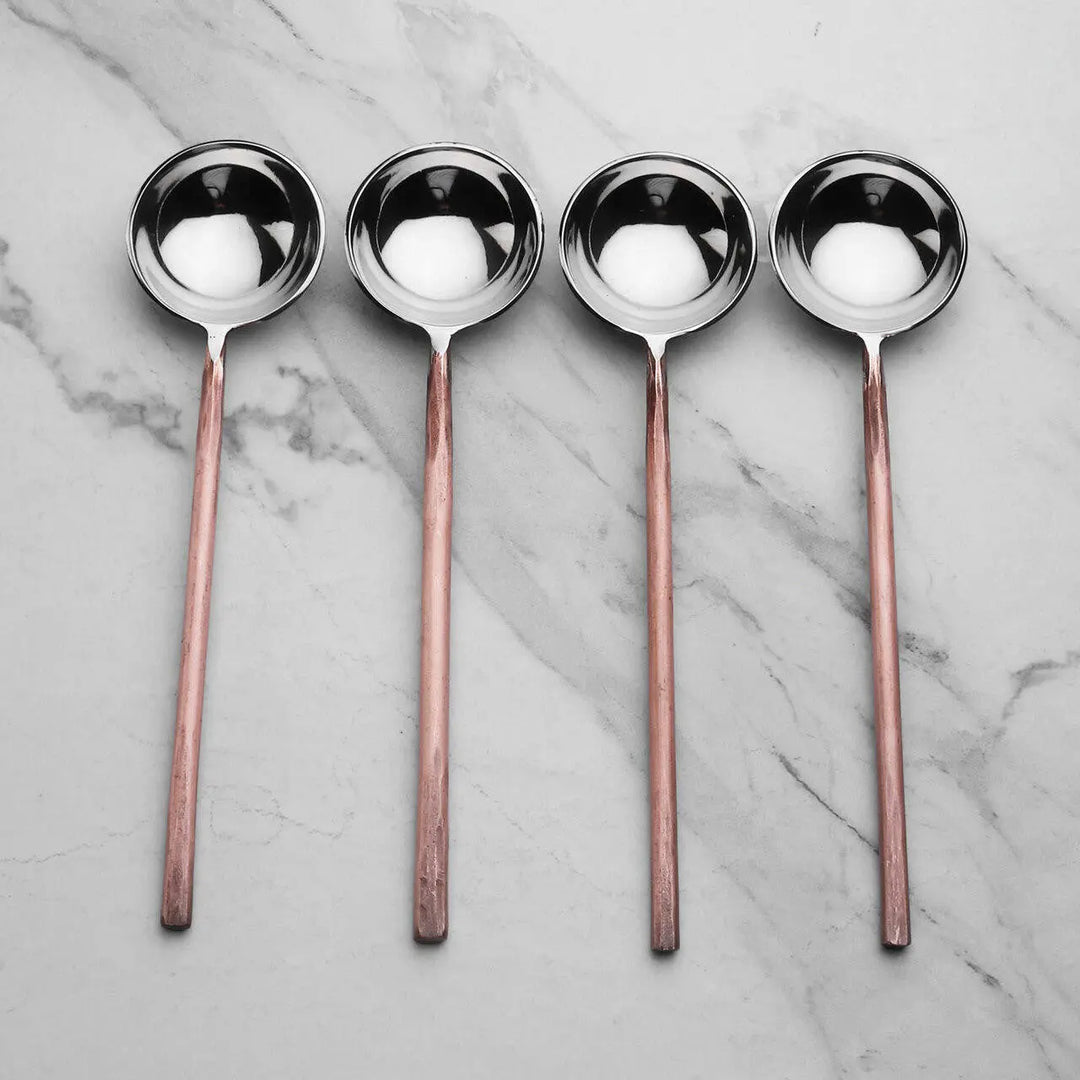 Antique Sugar Spoon 4 Pcs. Copper Set | Inox Artisans