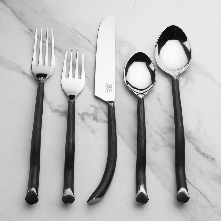 5 Pc. Set of Modern Twig Flatware | Inox Artisans - Buy Today